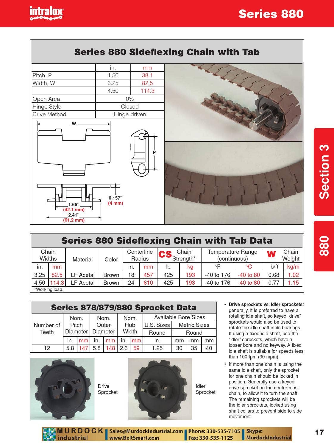 Intralox plastic chain conveyor line sprockets gears rollers catalog ...