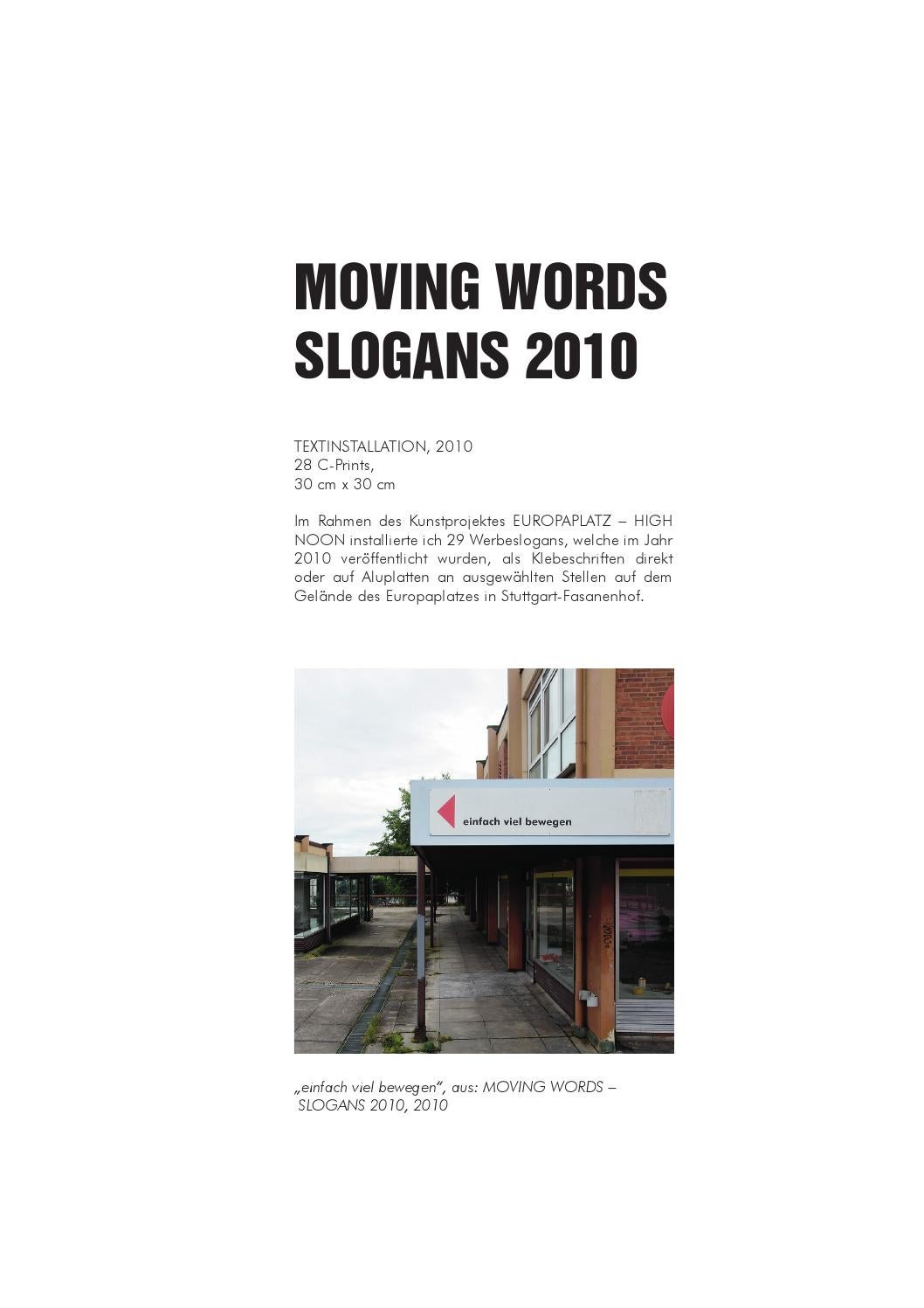 MOVING WORDS – SLOGANS 2010 by Anke Stiller - Issuu