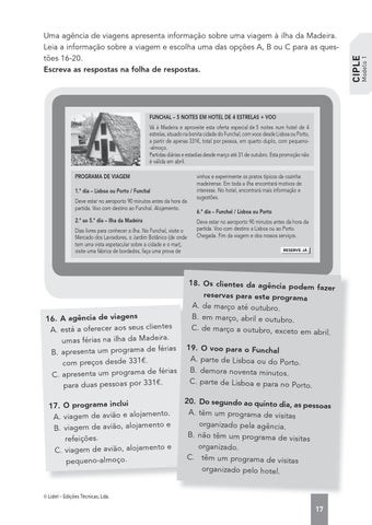 Exames de Português CAPLE-UL: CIPLE, DEPLE, DIPLE by Grupo Lidel - Issuu