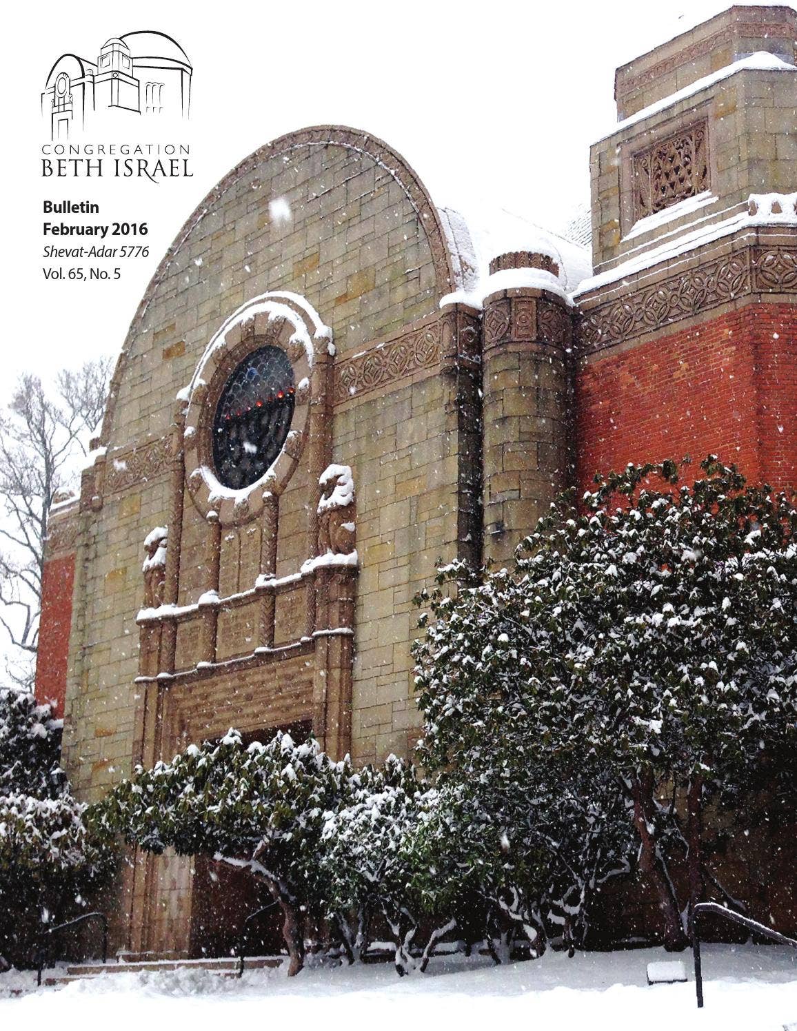 February 2016 Bulletin - Congregation Beth Israel, Portland Oregon by ...
