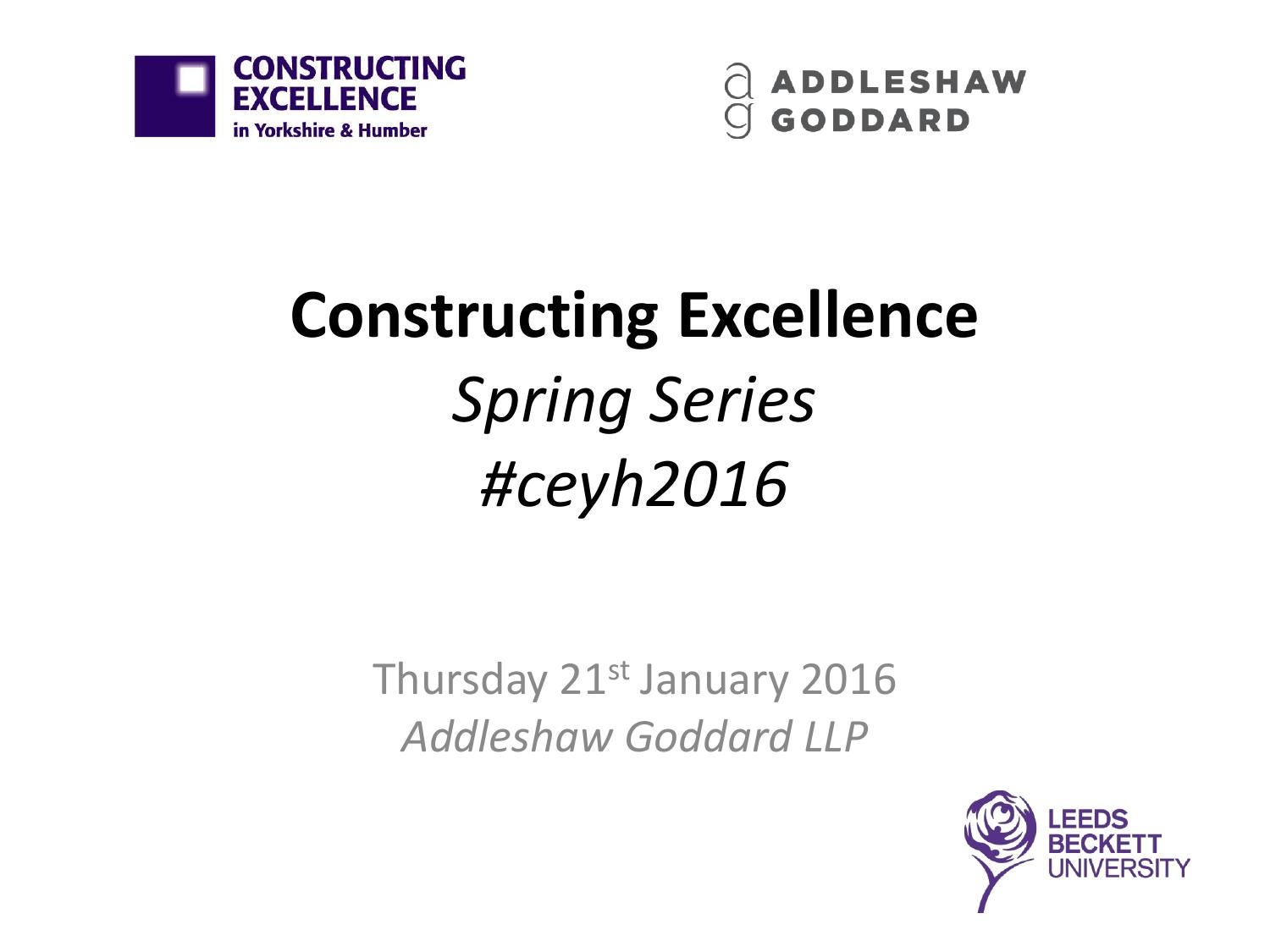 Constructing Excellence - Starting to Specify the Specifics of your ...