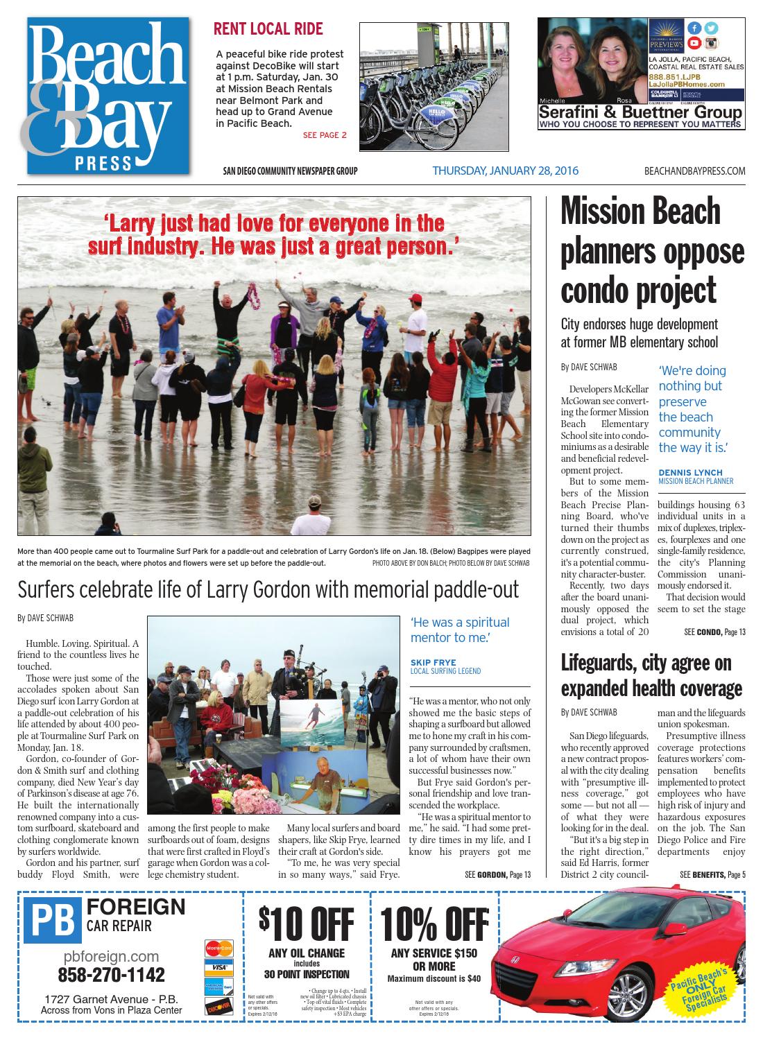 Beach & Bay Press, January 28th, 2016 by San Diego Community Newspaper ...