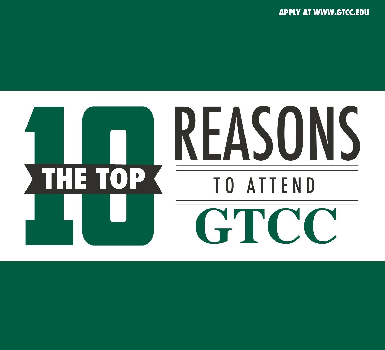 Top 10 Reasons to Attend GTCC by Guilford Technical Community College ...