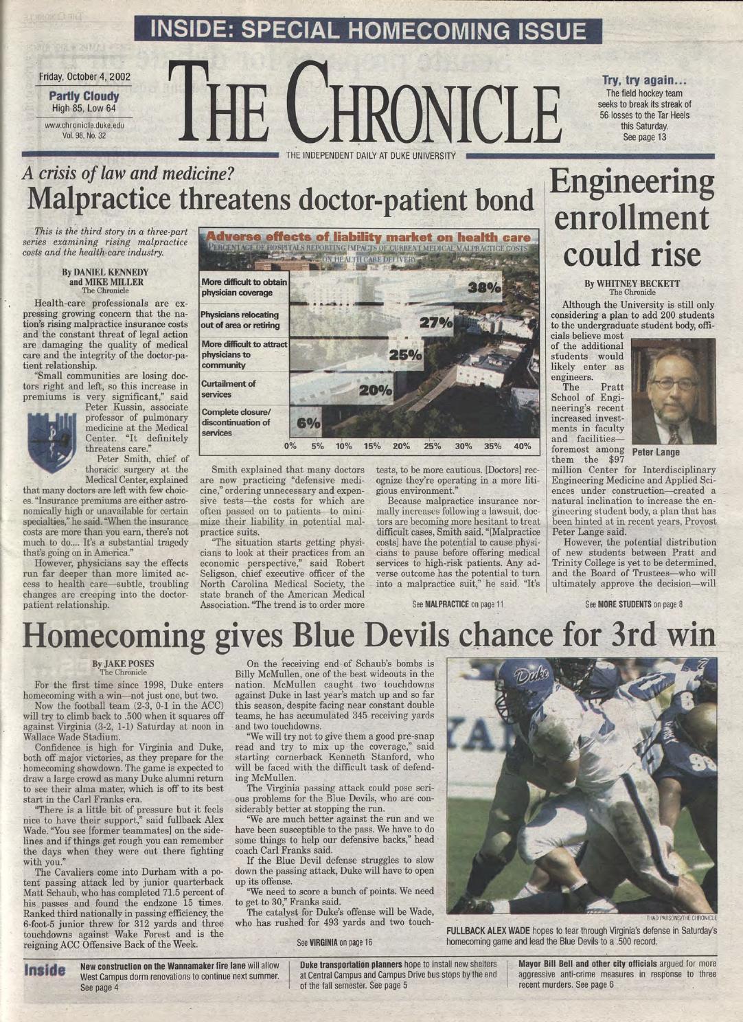 October 4, 2002 by Duke Chronicle Print Archives - Issuu