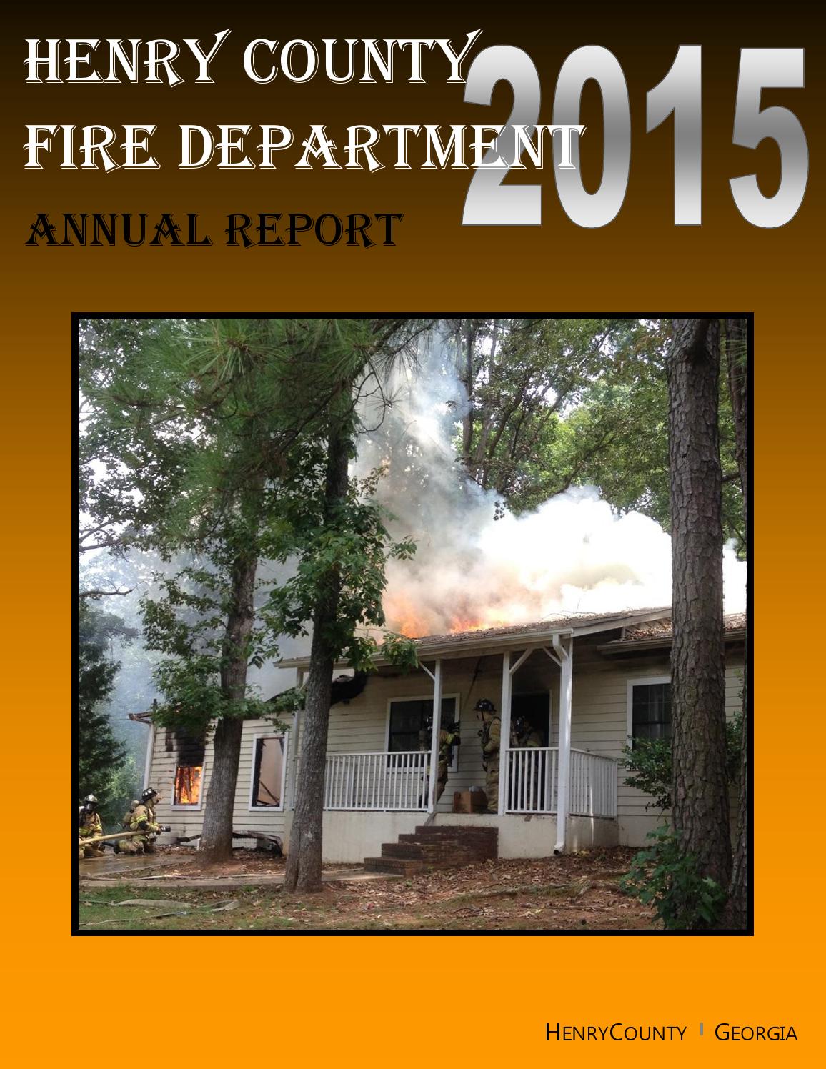 2015 Fire Department Annual Report by Henry County Government - Issuu
