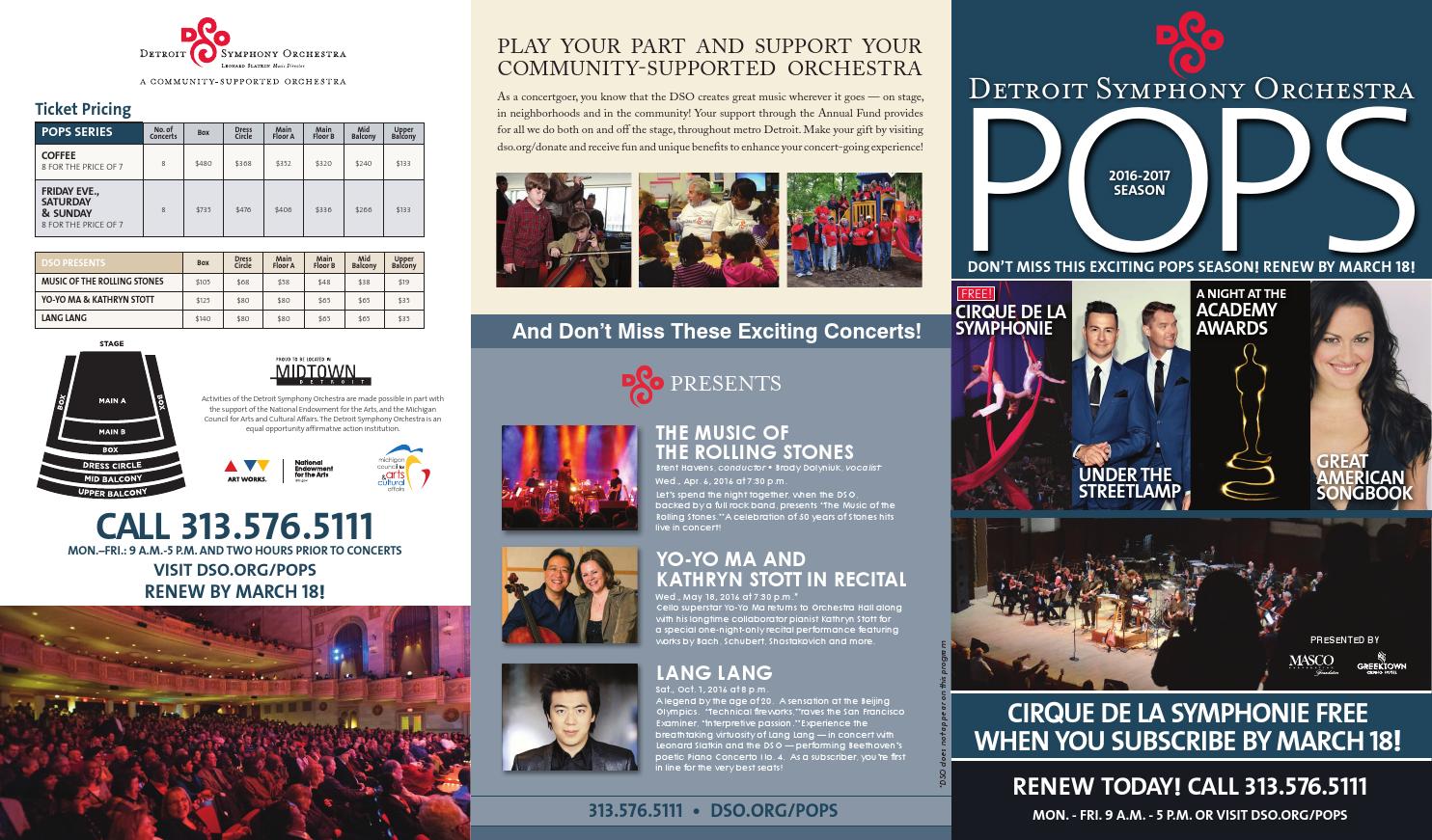 2016-17 Pops Season Brochure by Detroit Symphony Orchestra - Issuu
