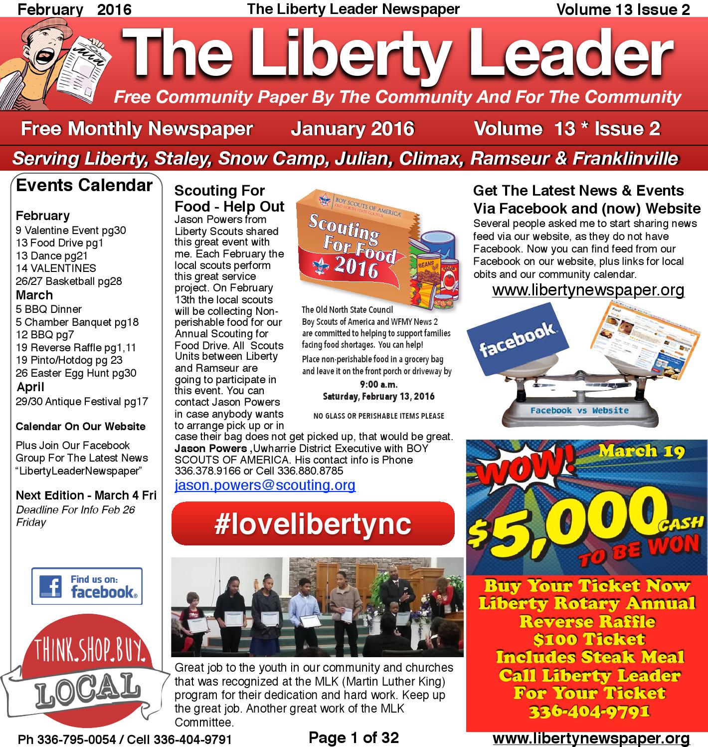 Feb 2016 Liberty Leader Newspaper by Kevin Bowman - Issuu