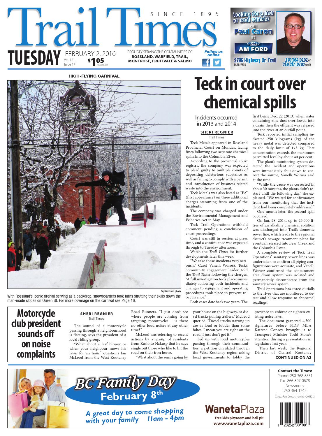 Trail Daily Times, February 02, 2016 by Black Press Media Group - Issuu