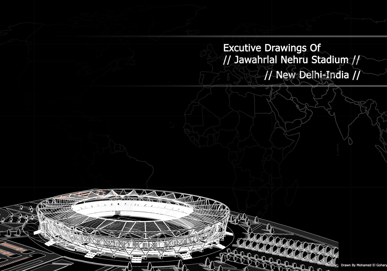 Executive drawings of jawaharlal nehru stadium in new delhi india by ...