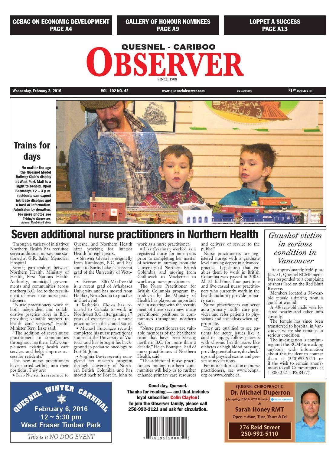 Quesnel Cariboo Observer, February 03, 2016 by Black Press Media Group ...