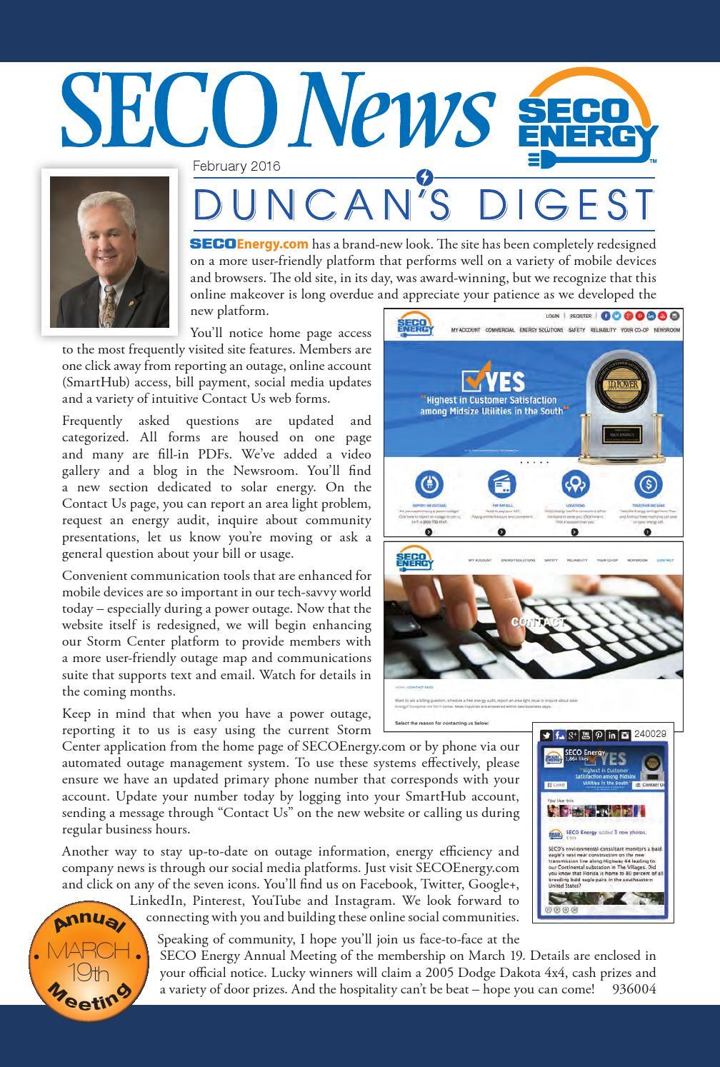 February 2016 SECO News by SECO Energy - Issuu