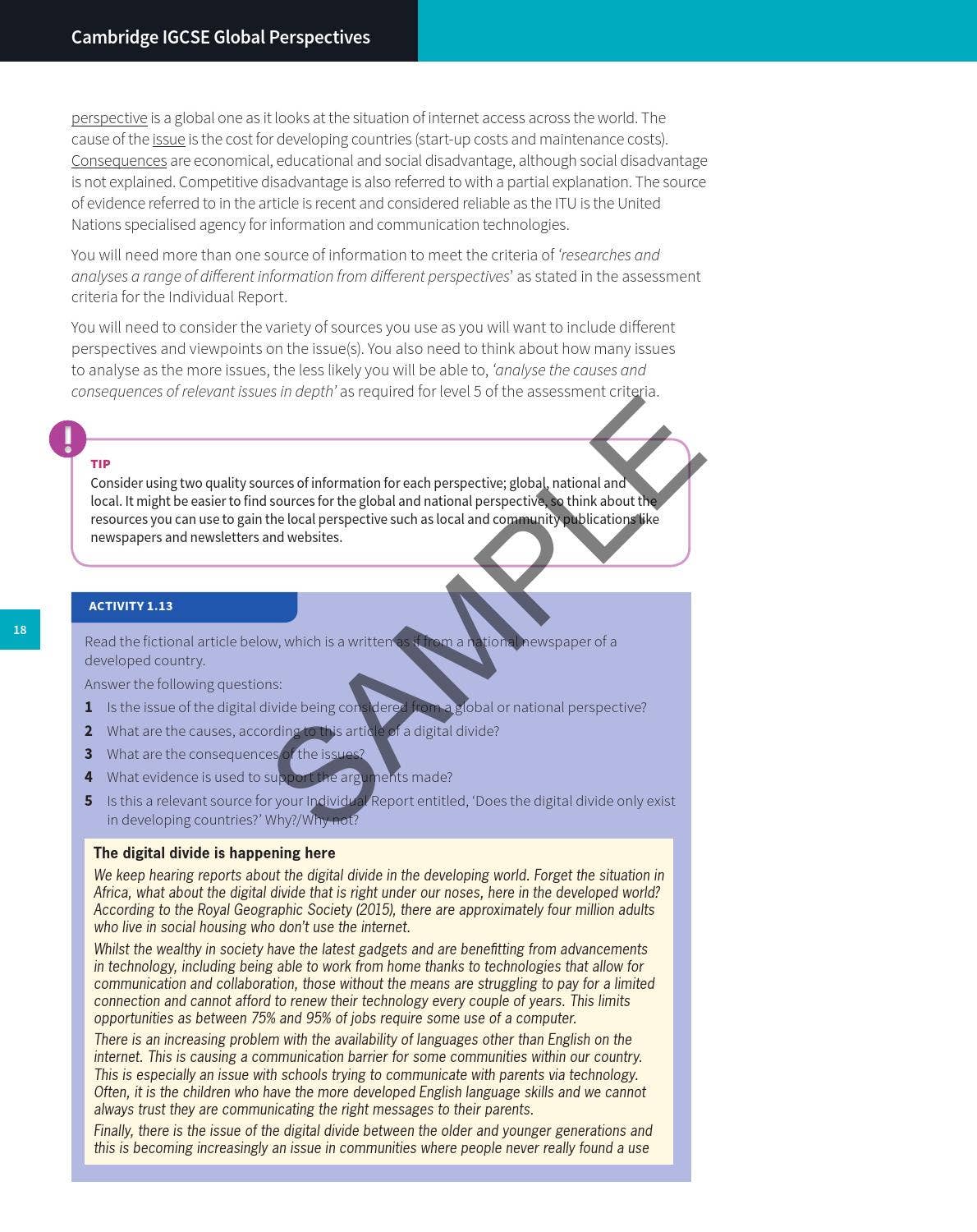 Preview Cambridge IGCSE Global Perspectives Coursebook by Cambridge ...