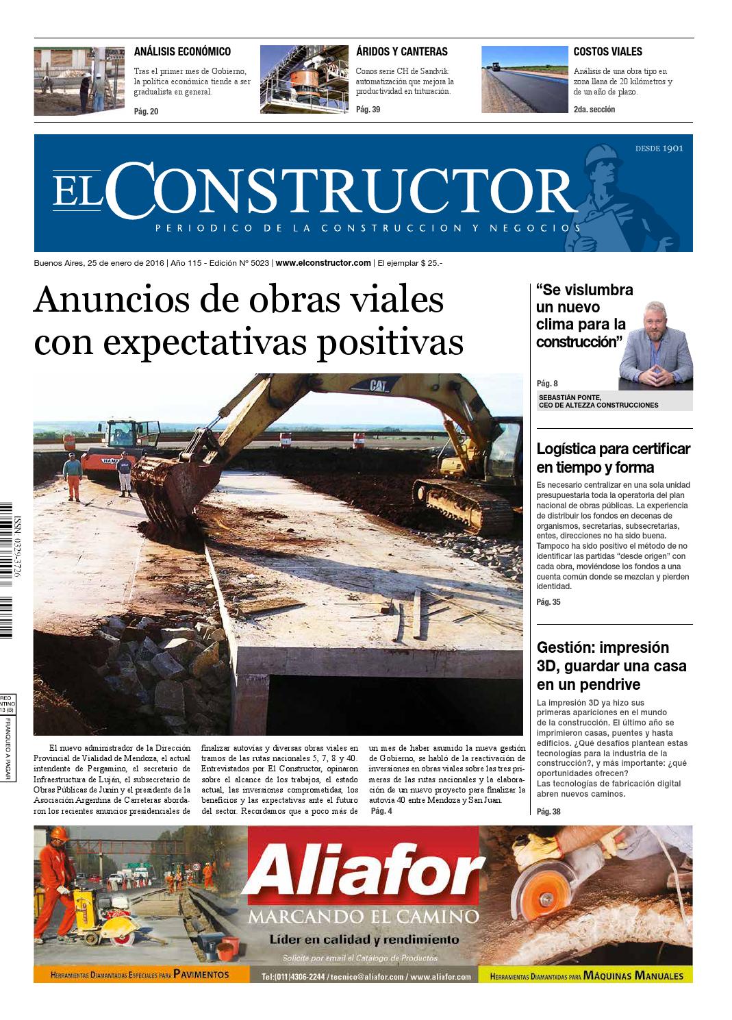 El Constructor 25/01/2016 - N° 5023 Año 115 by ELCO Editores - Issuu