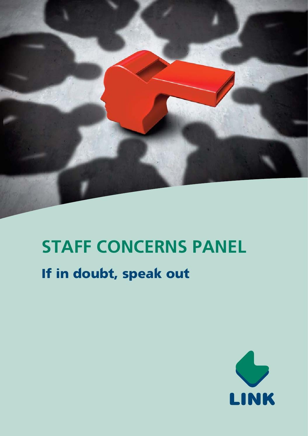 Staff concerns panel leaflet (correct page order) by Link Group Ltd ...