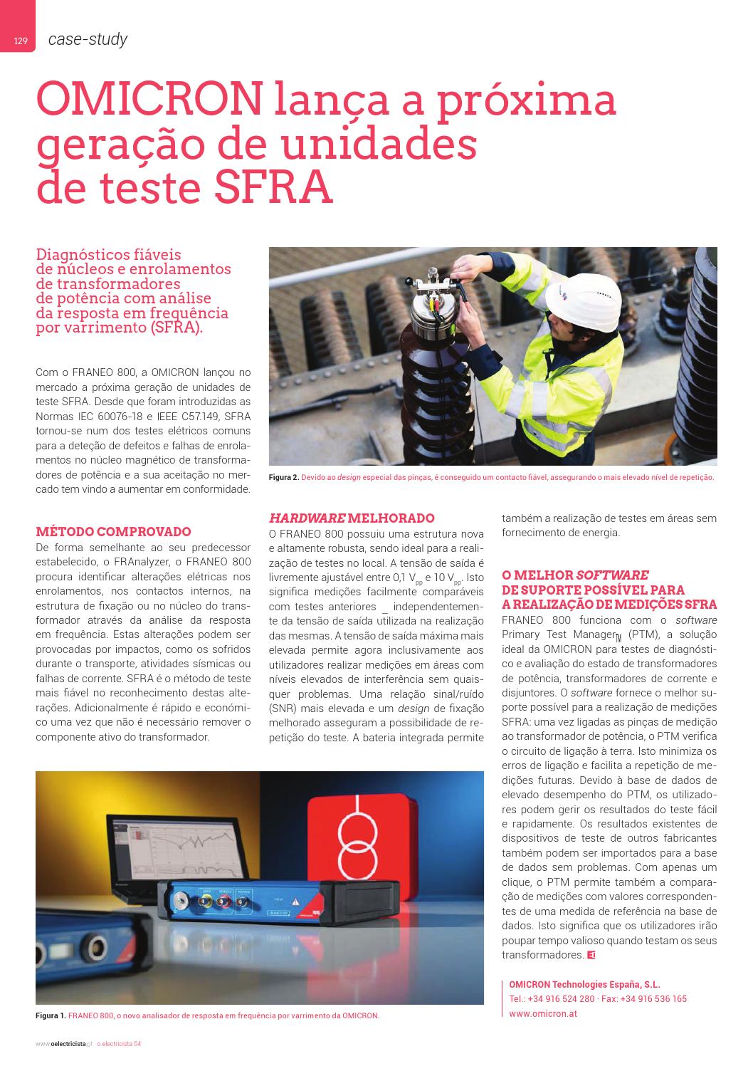 OMICRON lança a próxima geração de unidades de teste SFRA by cie - Issuu