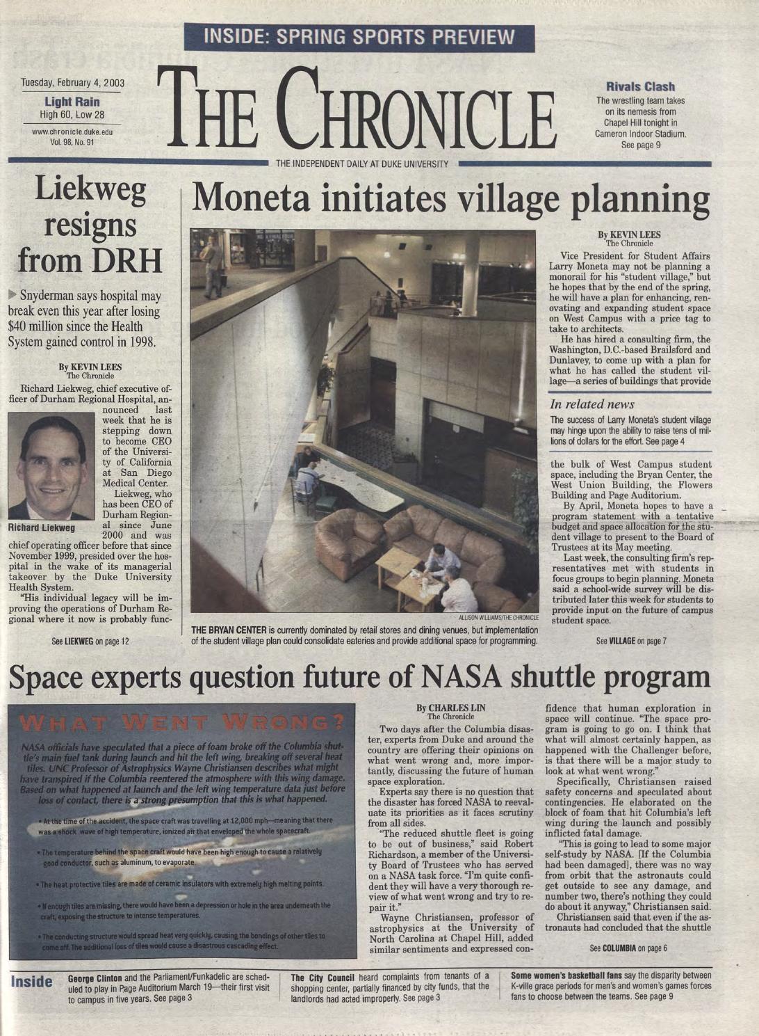 February 4, 2003 by Duke Chronicle Print Archives - Issuu