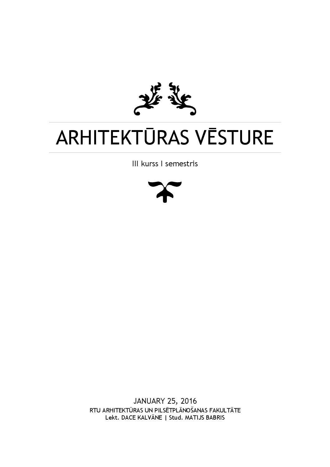 Renesanse | Arch hist. IV by Matijs Babris - Issuu