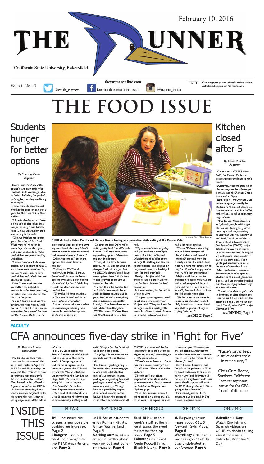 The Runner 2-10-2016 by CSUB Runner - Issuu