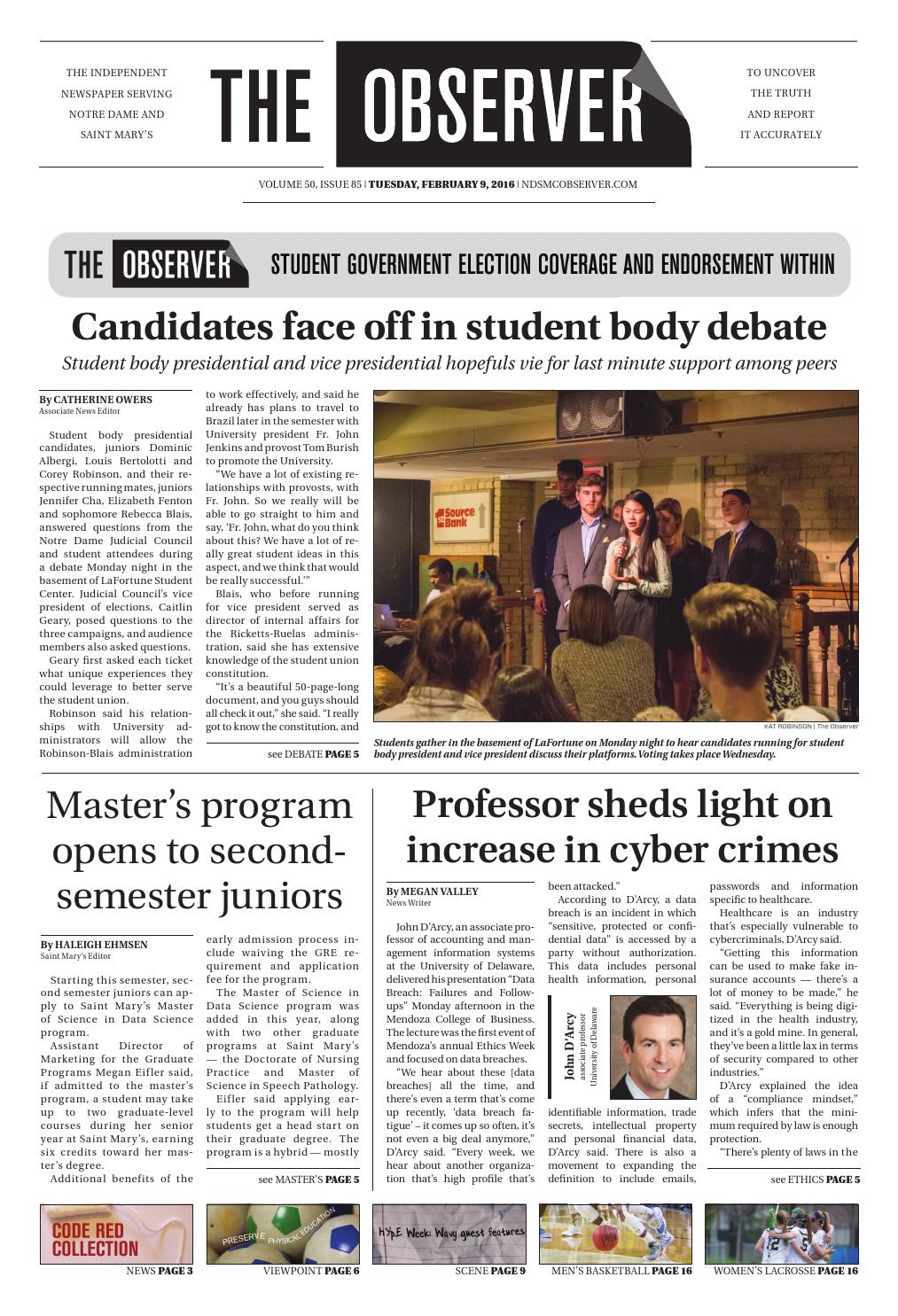 Print Edition of The Observer for Tuesday, February 9, 2016 by The ...