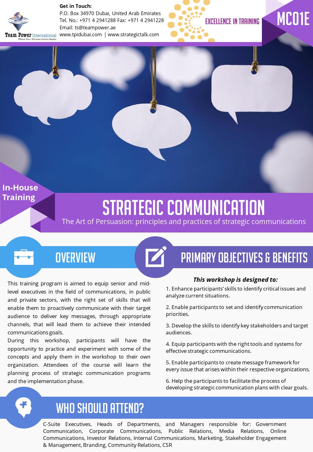 Strategic Communication In-house Training by Team Power International ...