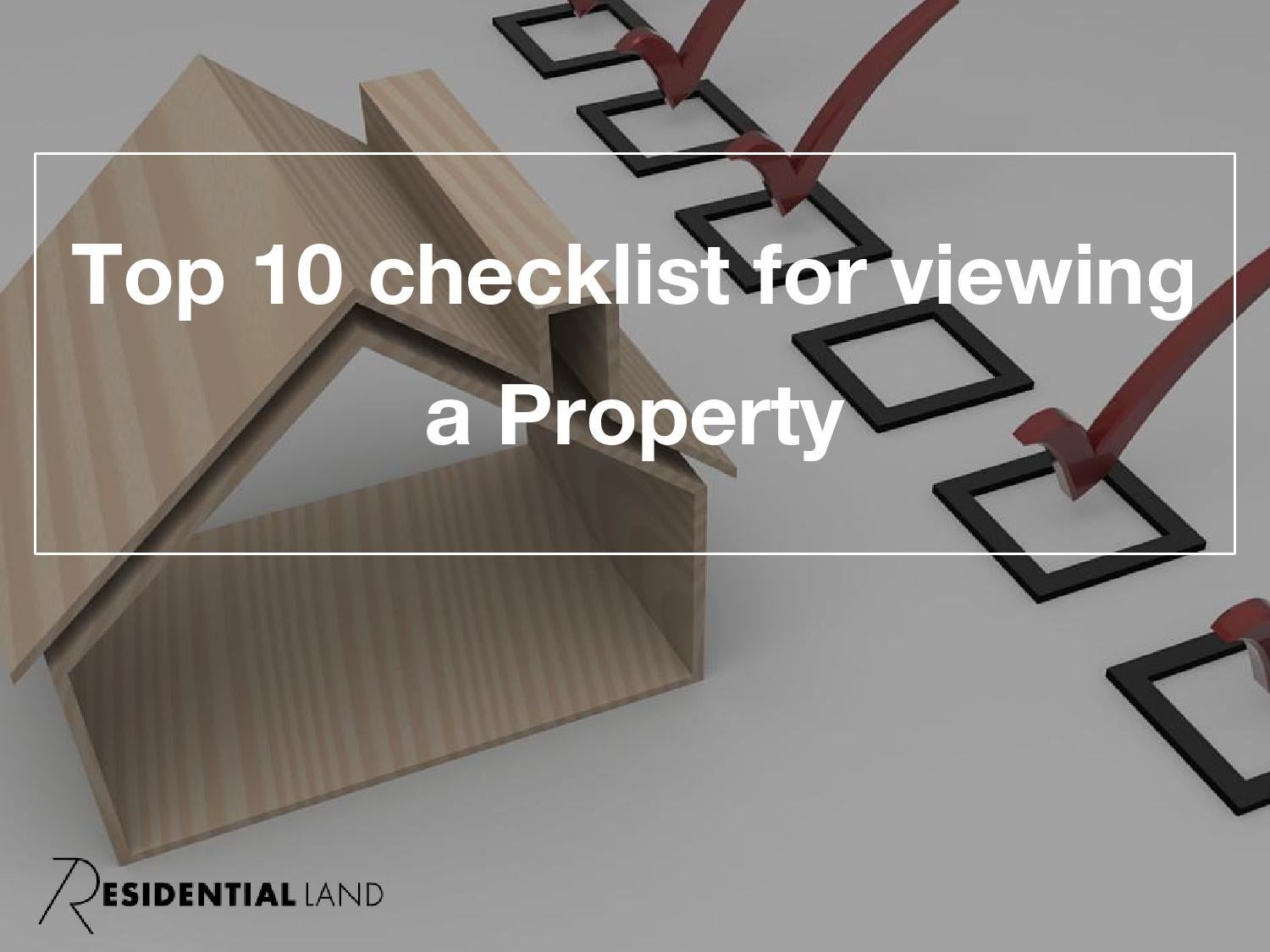 Top 10 checklist for viewing a Property by Residential Land - Issuu