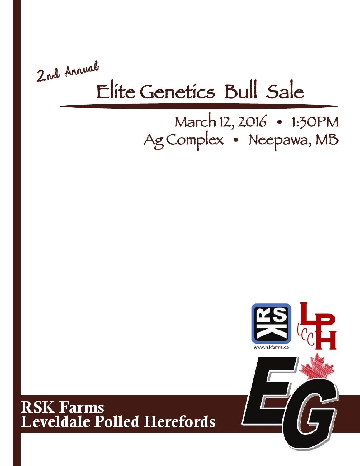 2nd Annual Elite Genetics Bull Sale by Today's Publishing Inc. - Issuu