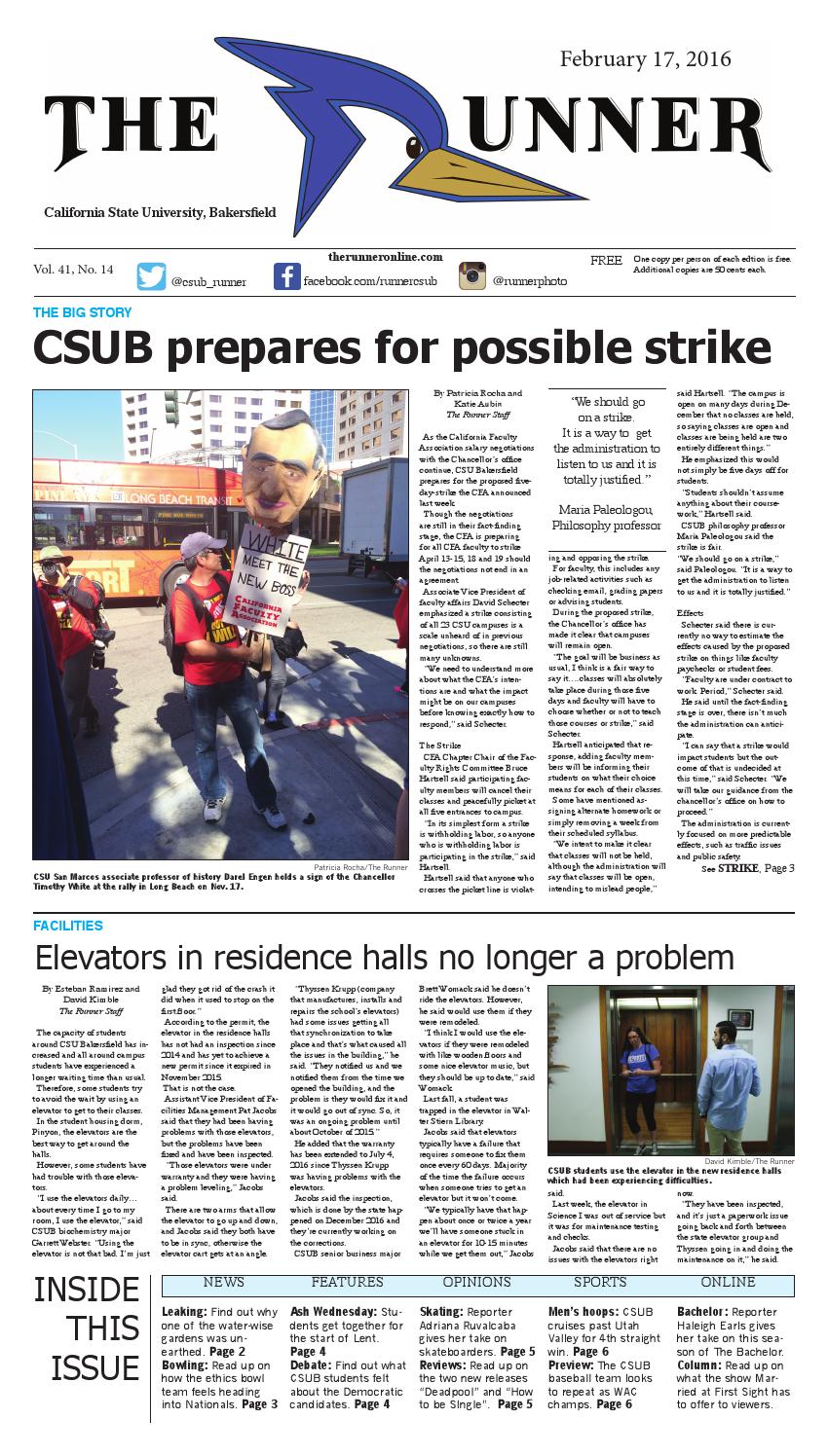 The Runner 2-17-2016 by CSUB Runner - Issuu