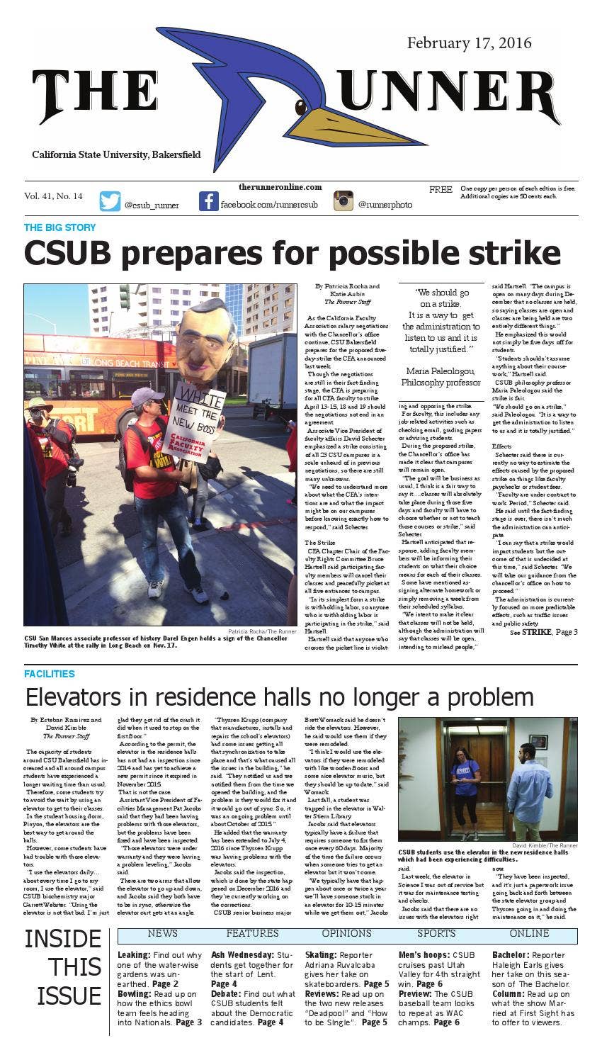 The Runner 2-17-2016 by CSUB Runner - Issuu