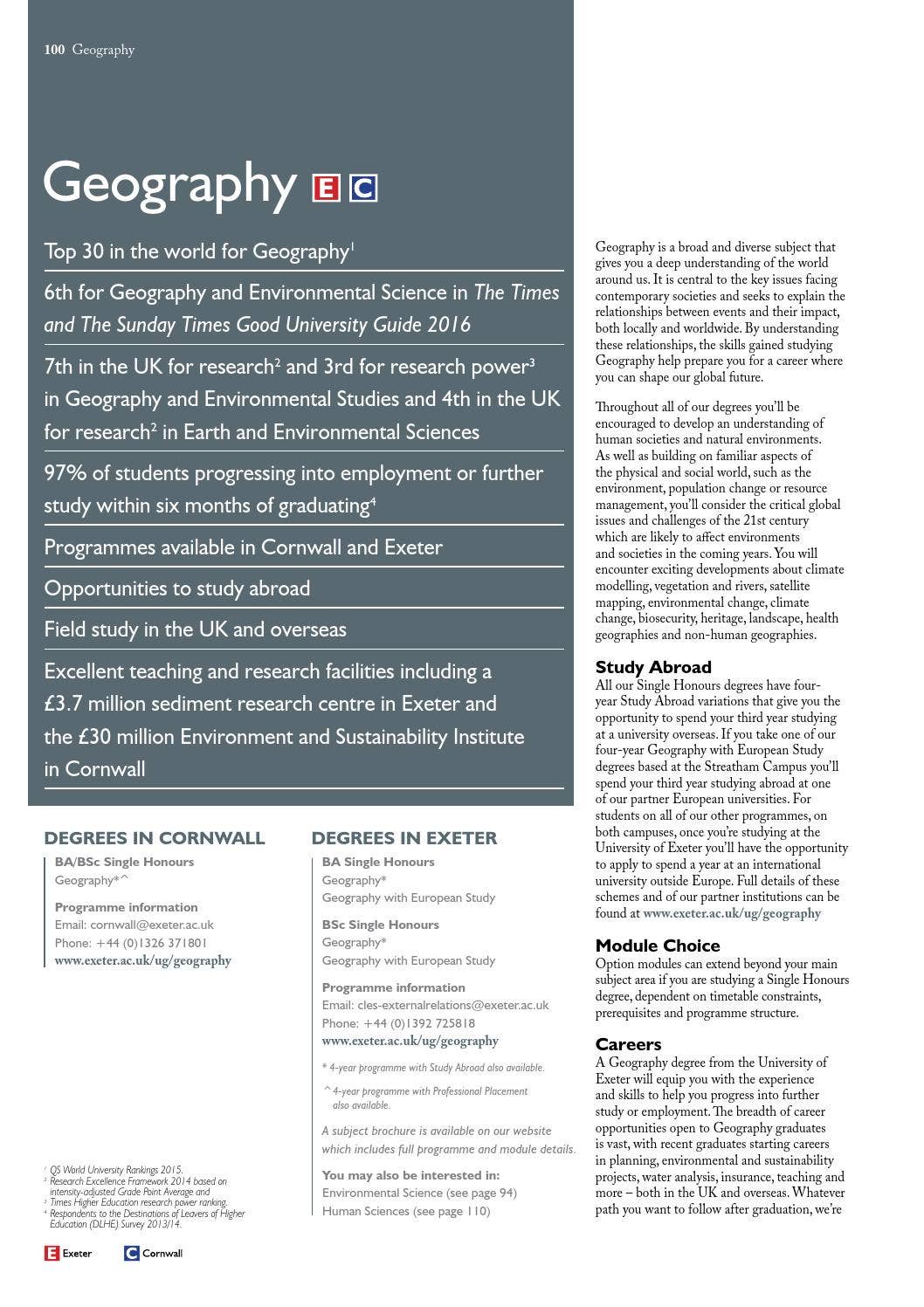 University of Exeter Undergraduate Prospectus 2017 by University of ...
