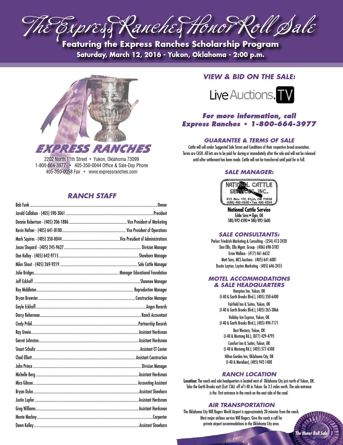 2016 Express Ranches Honor Roll Sale by Precision Marketing - Issuu