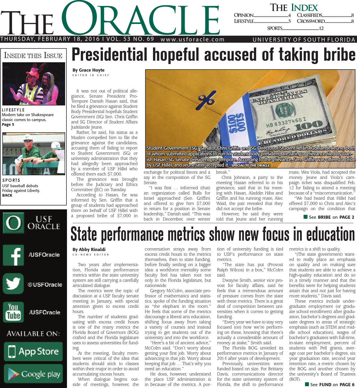 2-18-16 by USF Oracle - Issuu