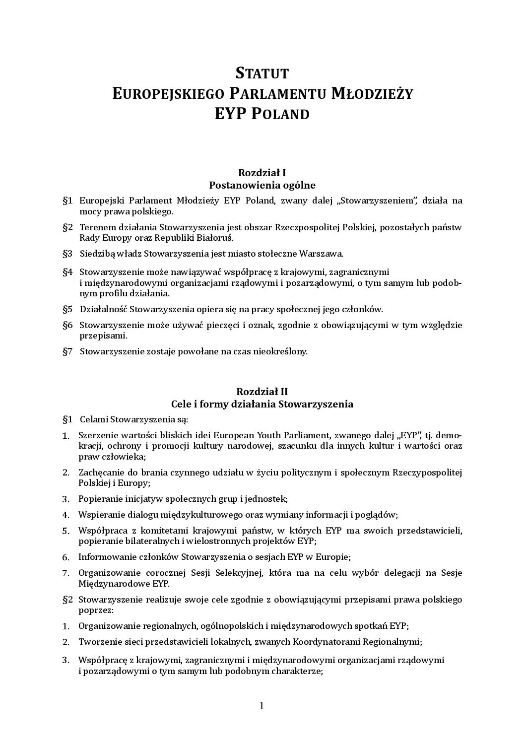 Statut EYP Poland by EYP Poland - Issuu