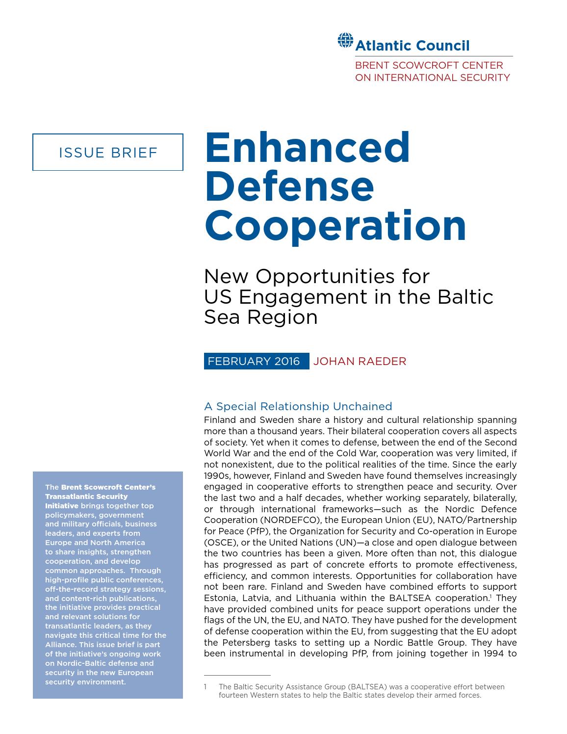 Enhanced Defense Cooperation by Atlantic Council - Issuu