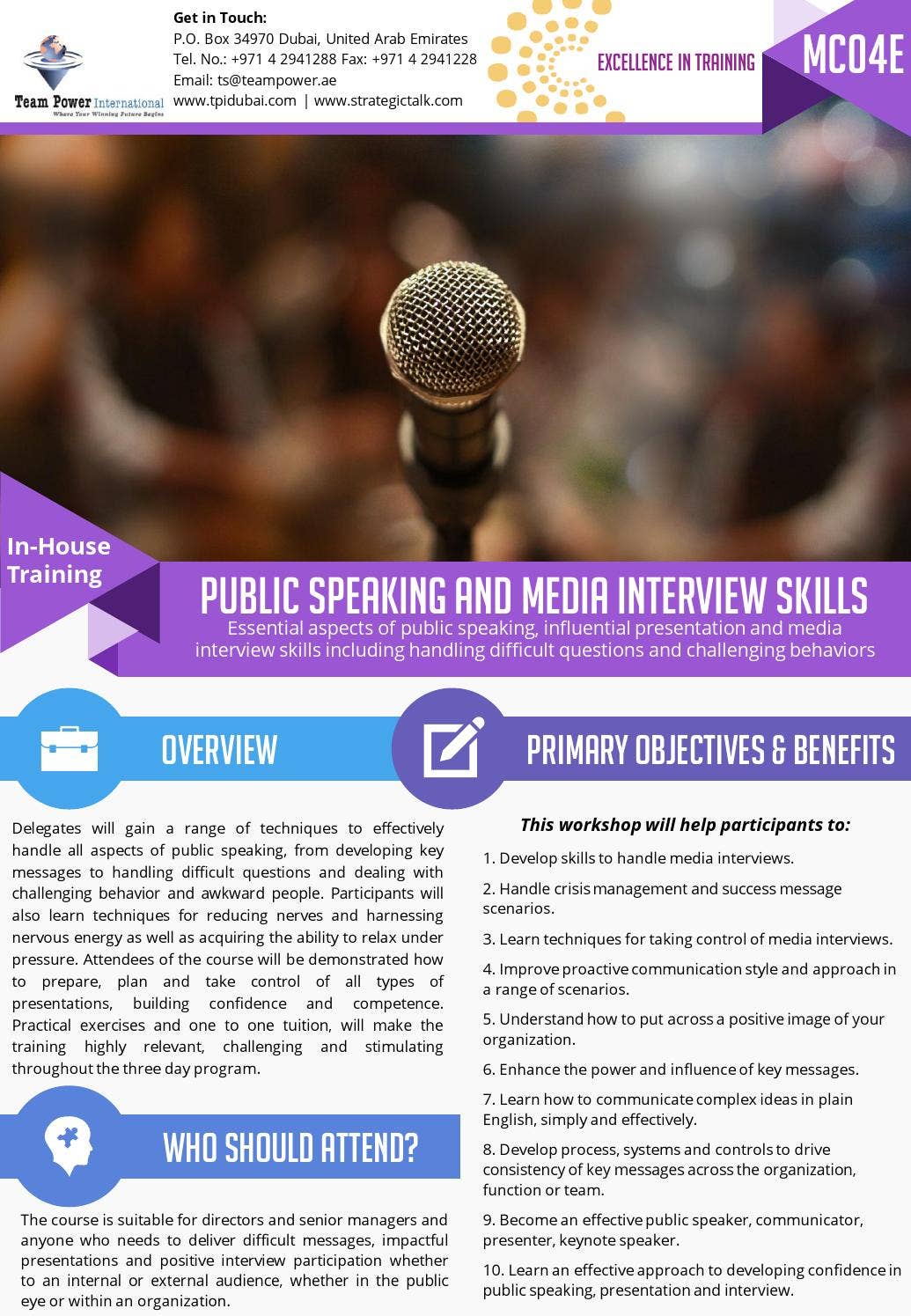 Public Speaking and Media Interview Skills In-house Training by Team ...
