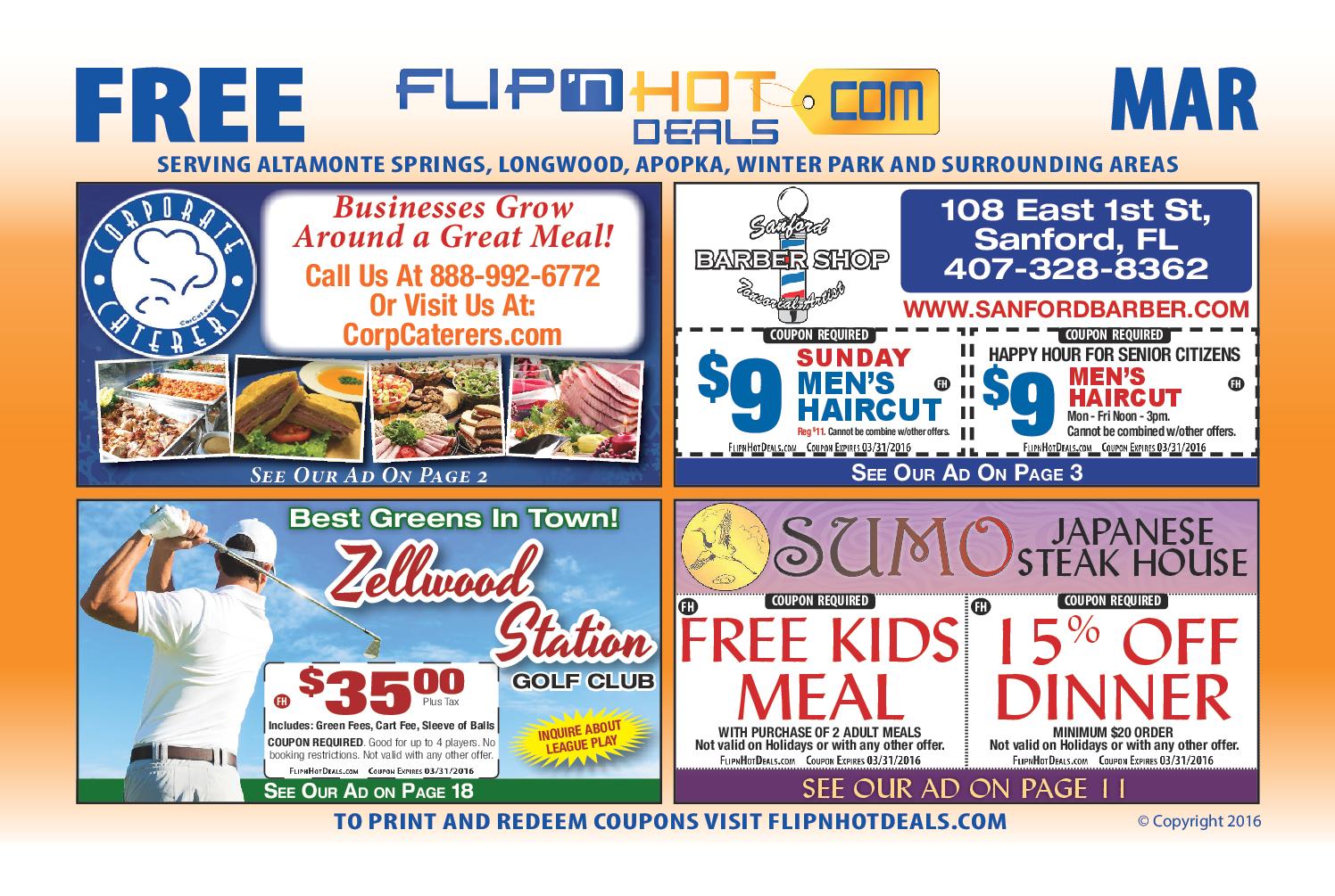 Flip'nHot Deals Coupon Book Mar 2016 - North Orlando Area by Premier FL ...