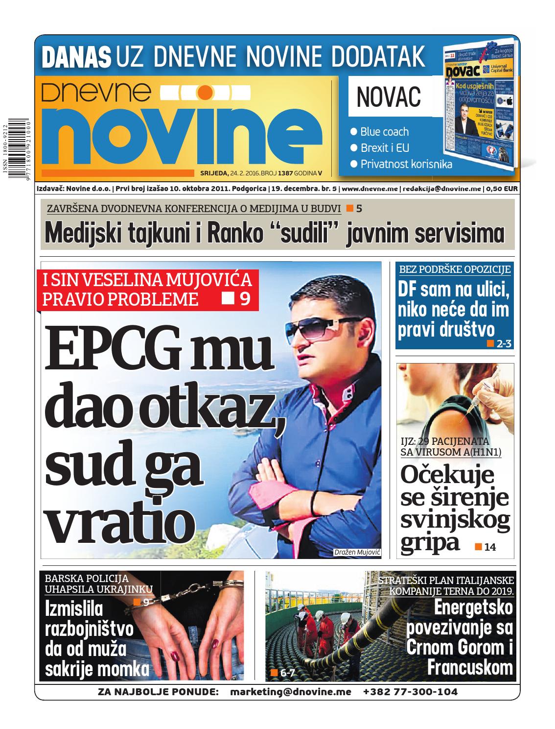 Naslovna 24. februar 2016. by Dnevne Novine - Issuu