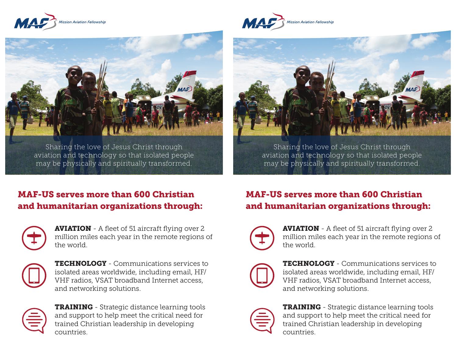 MAF Church Bulletin Insert by Mission Aviation Fellowship - Issuu