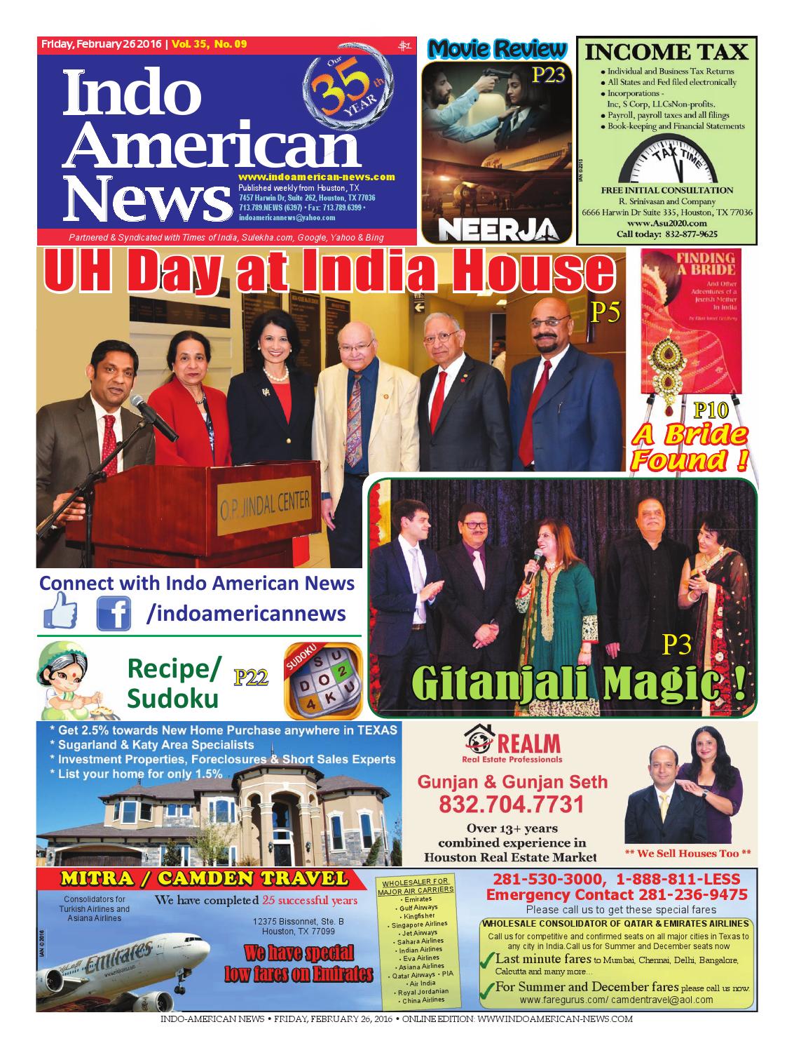 E newspaper02262016 by Indo American News - Issuu