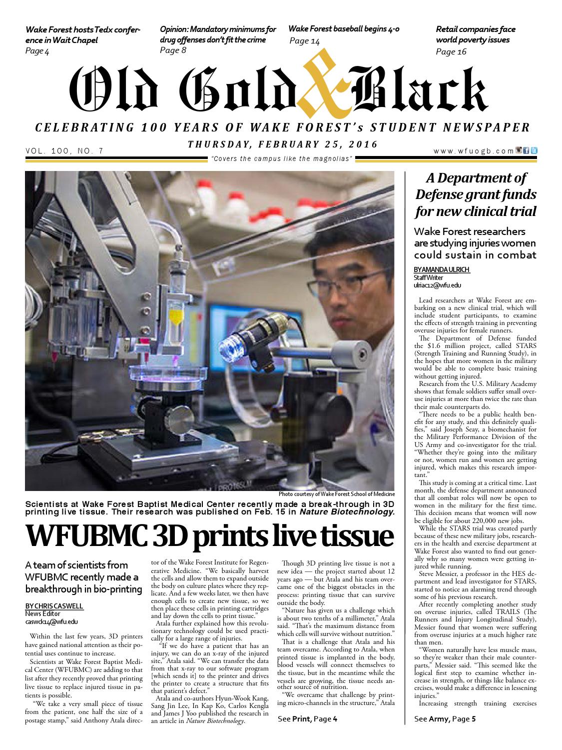 Feb. 25, 2016 Issue by Old Gold & Black - Issuu