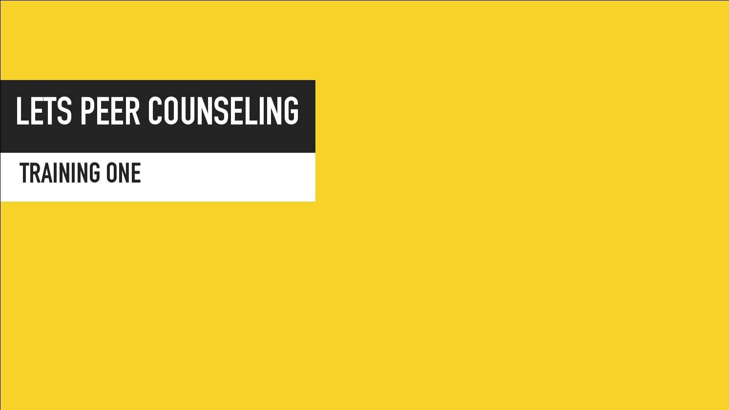 Peer Counseling: Training One by Project LETS, Inc. - Issuu