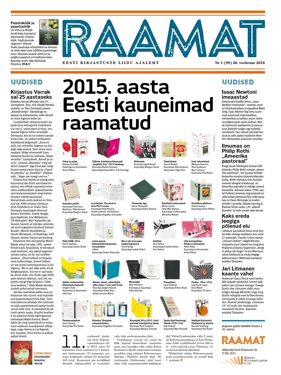 Ajaleht RAAMAT (veebruar 2016) by Kaidi Urmet - Issuu