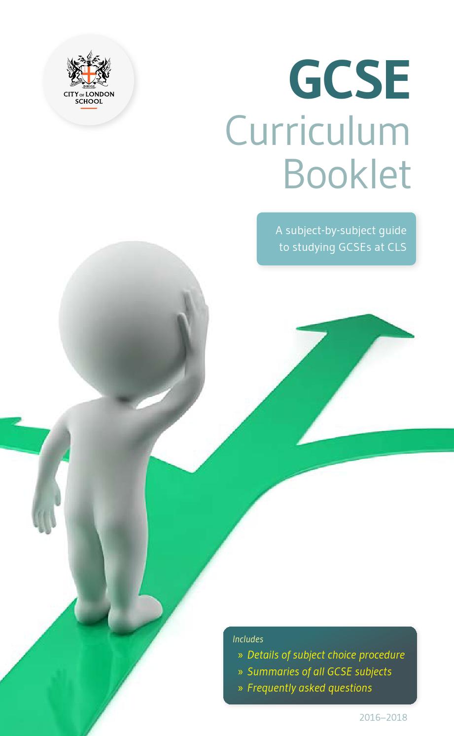 GCSE Curriculum Booklet by City of London School - Issuu