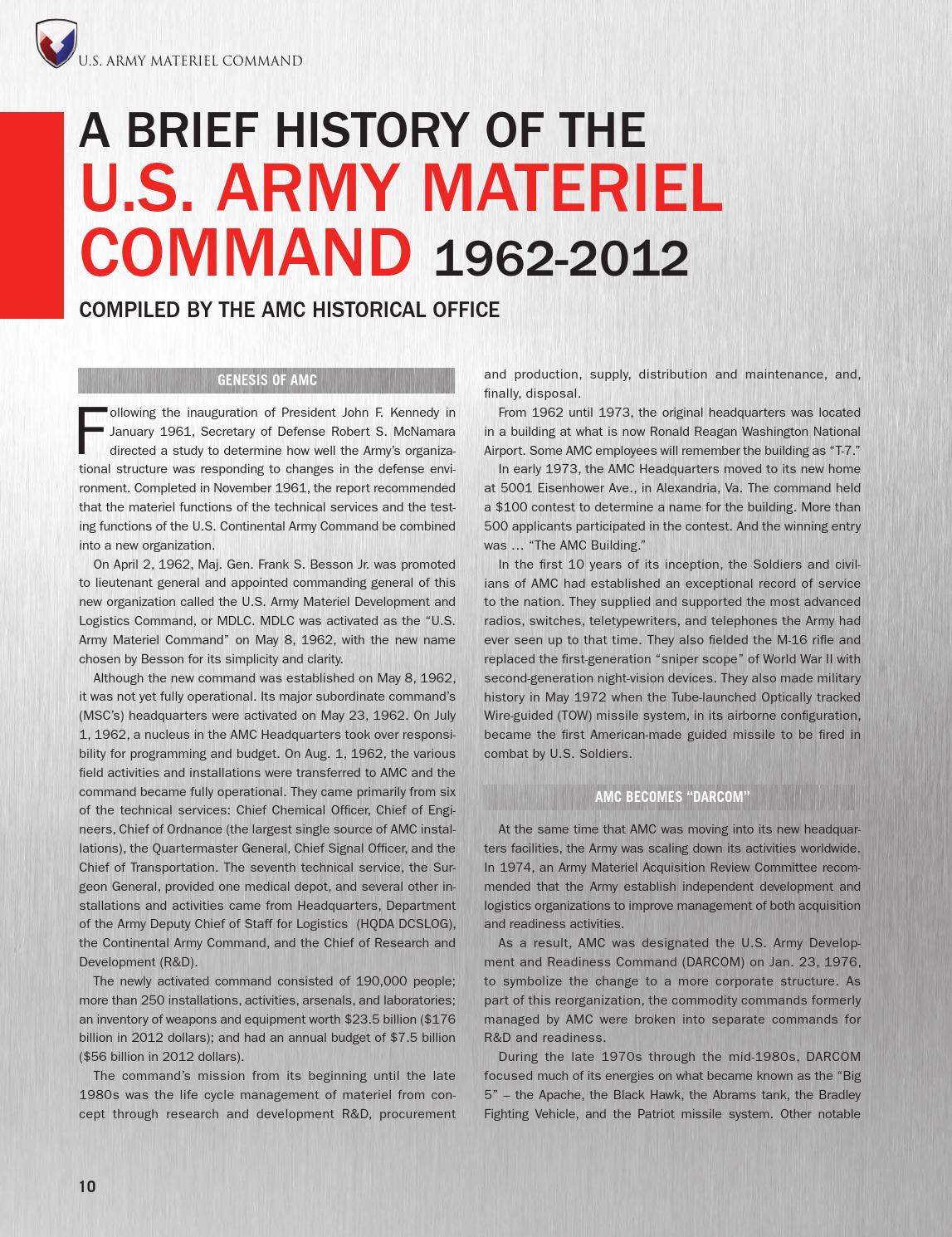 U.S. Army Materiel Command: 50 Years of Providing the Decisive Edge by ...