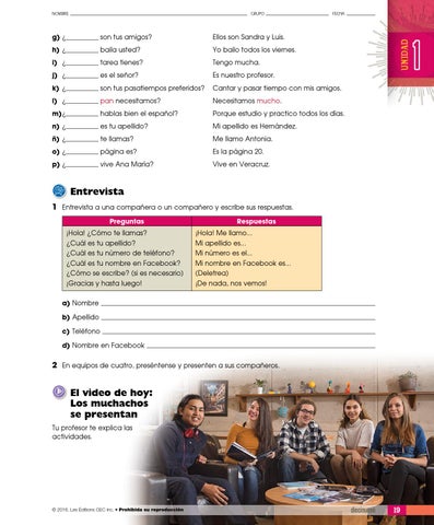 Encuentros 1 2e Éd. by Les Éditions CEC - Issuu