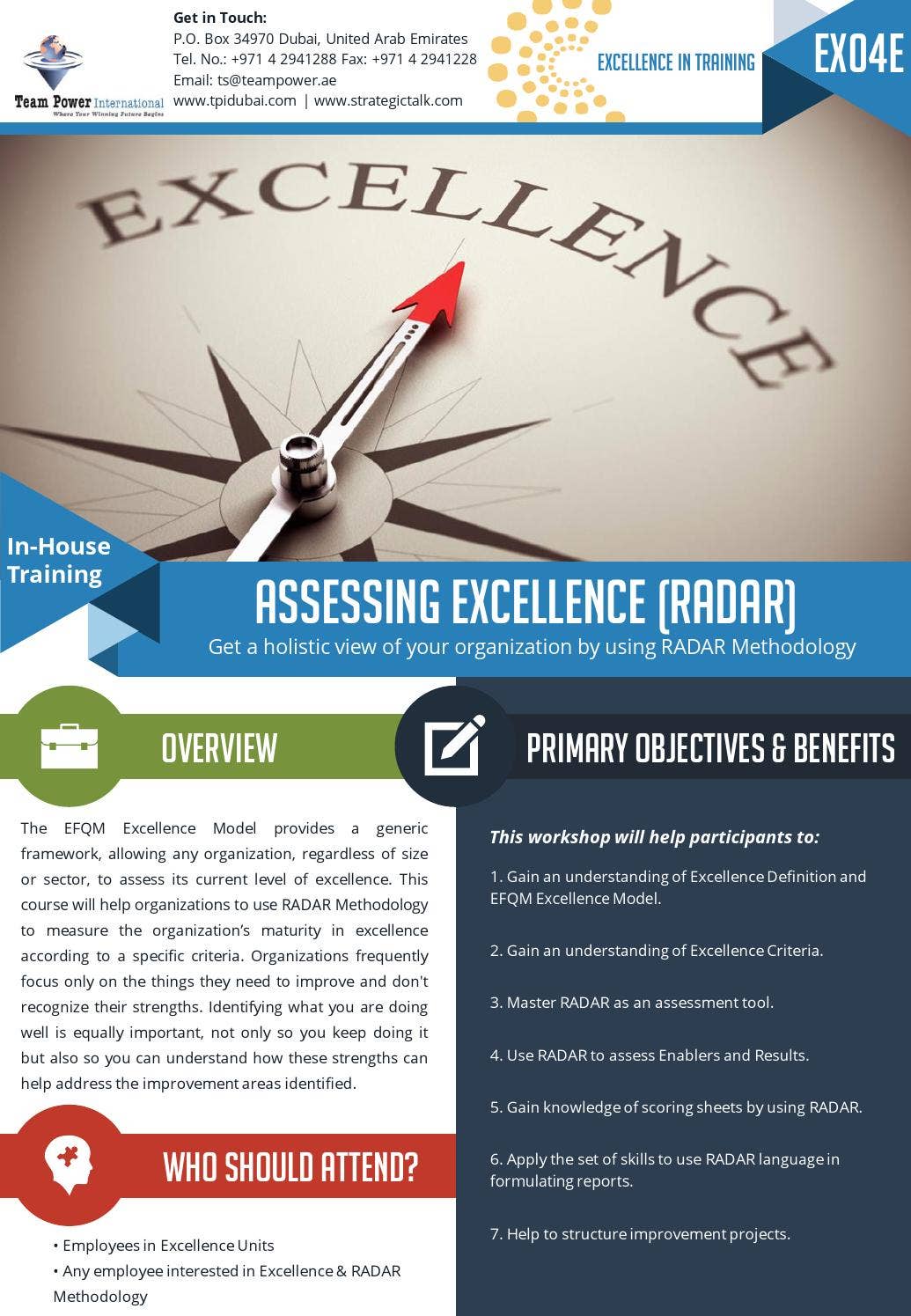 Assessing Excellence (RADAR) In-house Training by Team Power ...