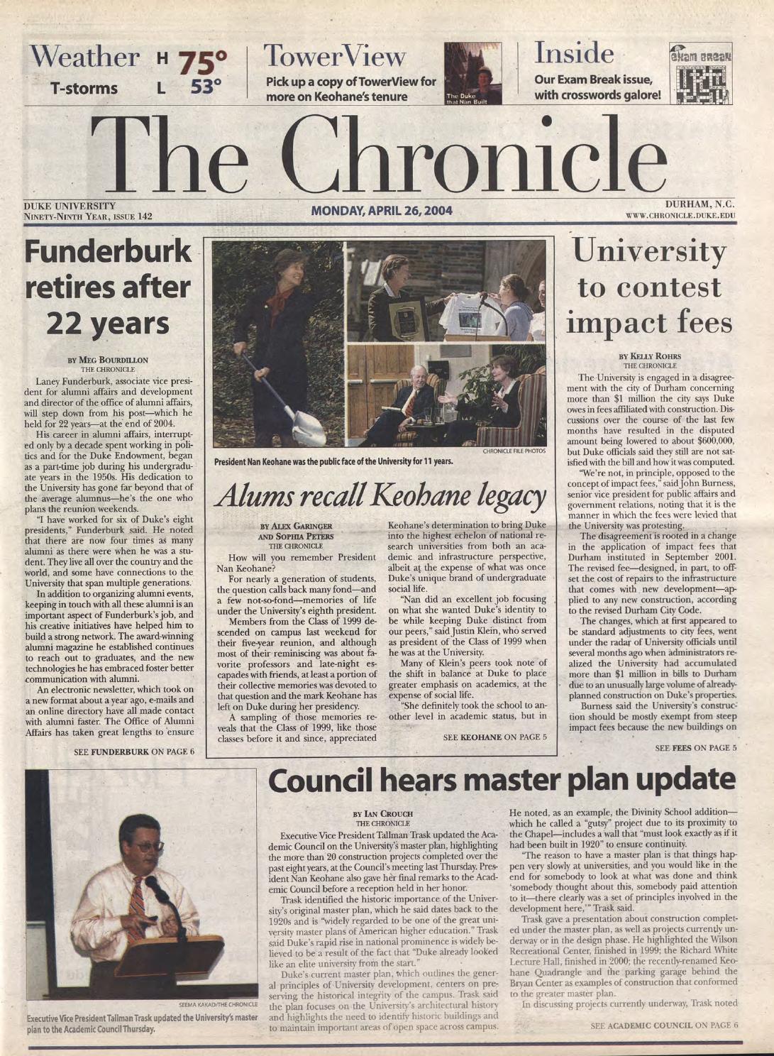 April 26, 2004 by Duke Chronicle Print Archives - Issuu