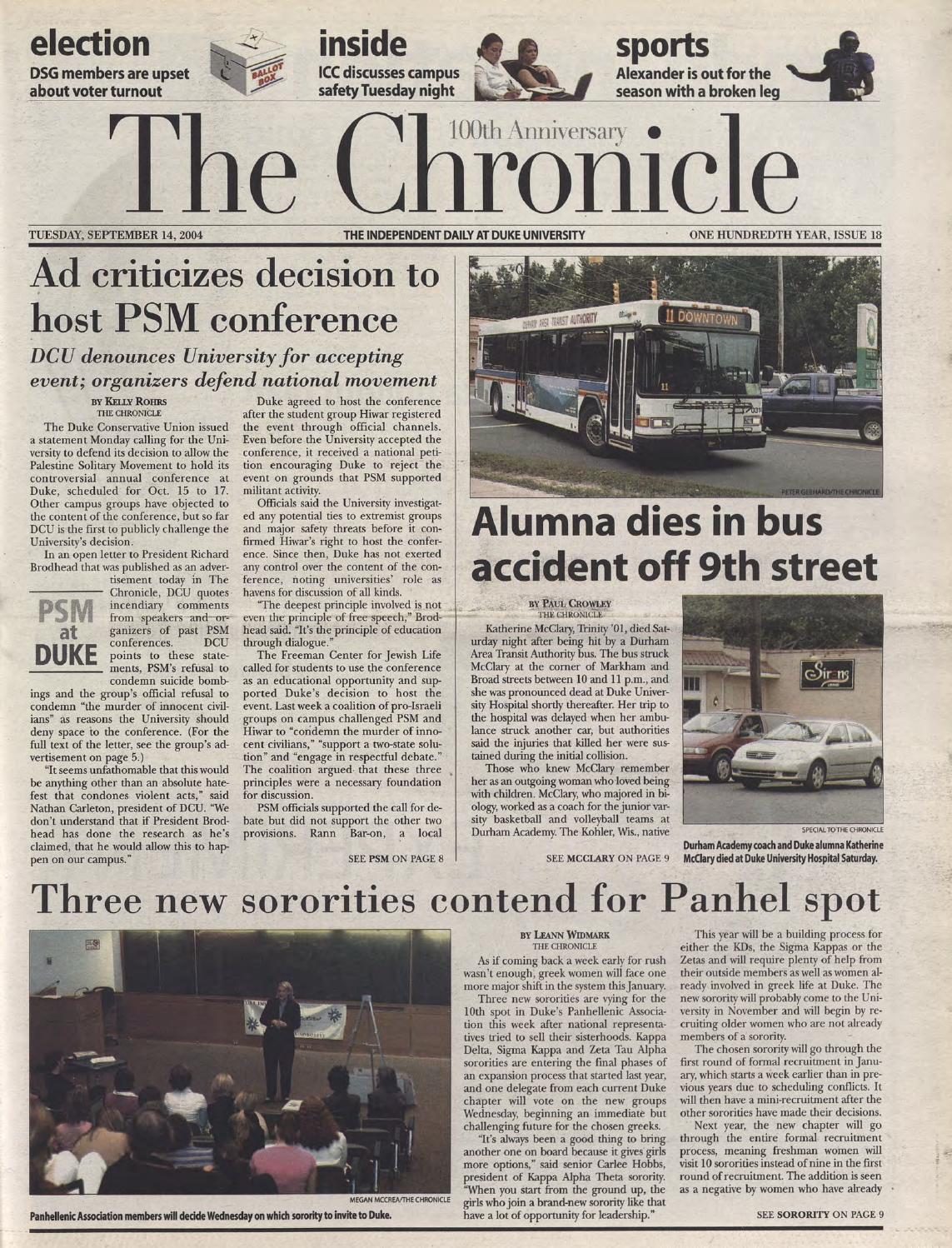 September 14, 2004 by Duke Chronicle Print Archives - Issuu