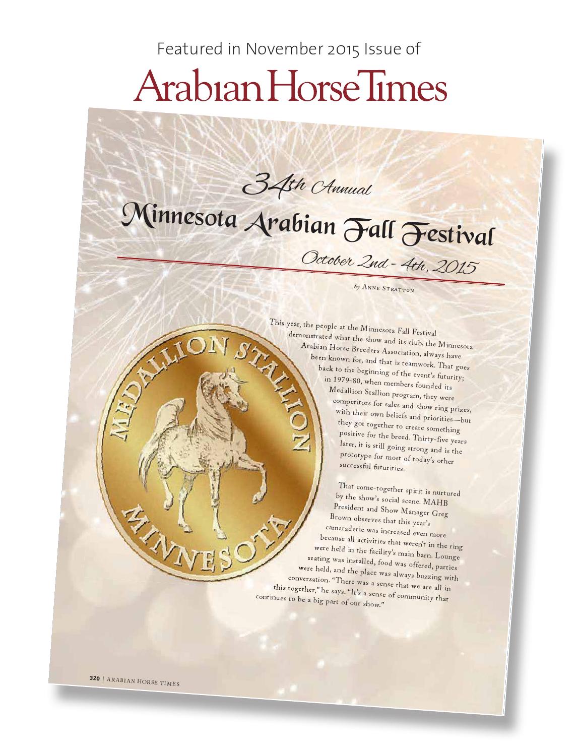 Minnesota Arabian Fall Festival 2015 by Arabian Horse Times - Issuu