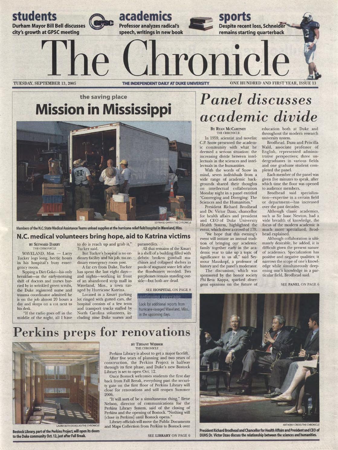 September 13, 2005 by Duke Chronicle Print Archives - Issuu