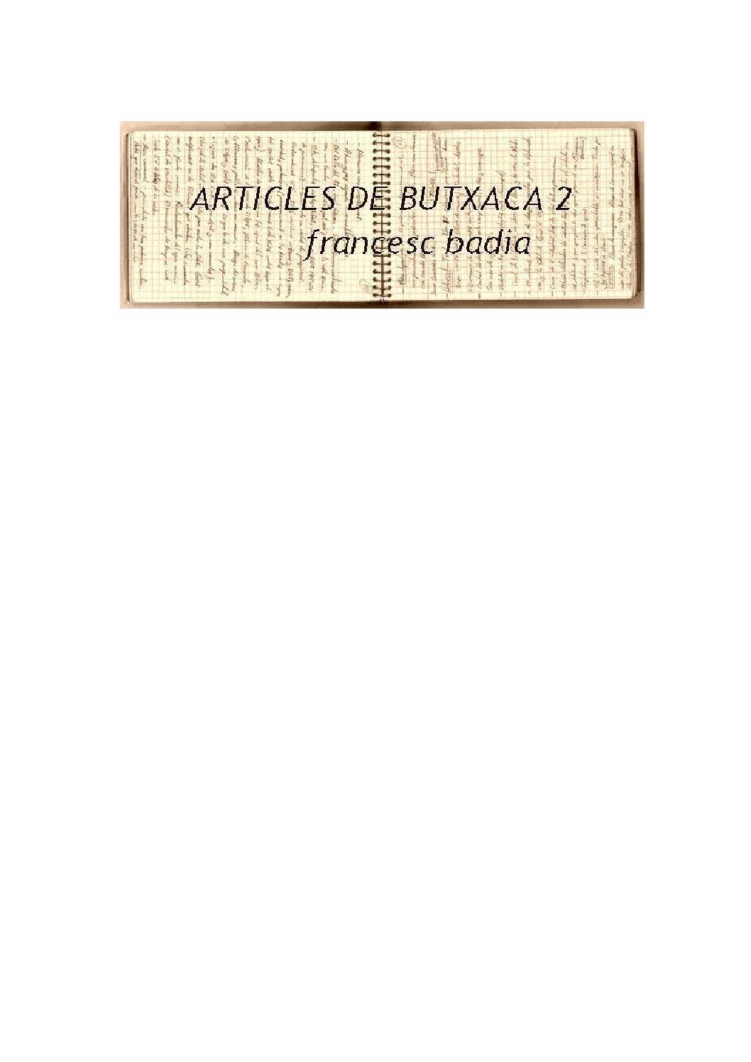 Articles de butxaca 2 Francesc Badia by Francesc Badia - Issuu